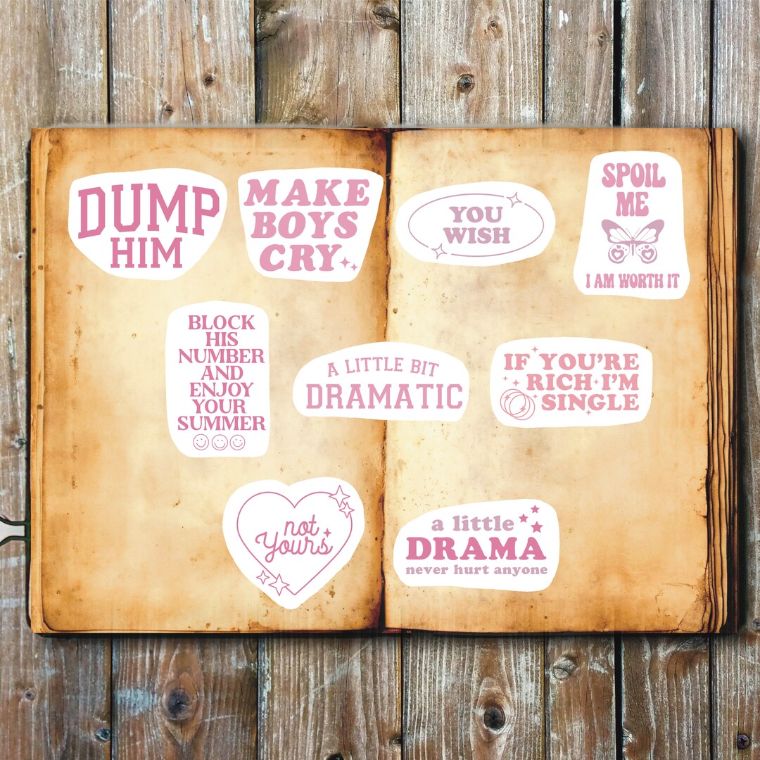 Y2K Saying Stickers, Set of 18 Stickers, Journal Sticker, Die Cut ...