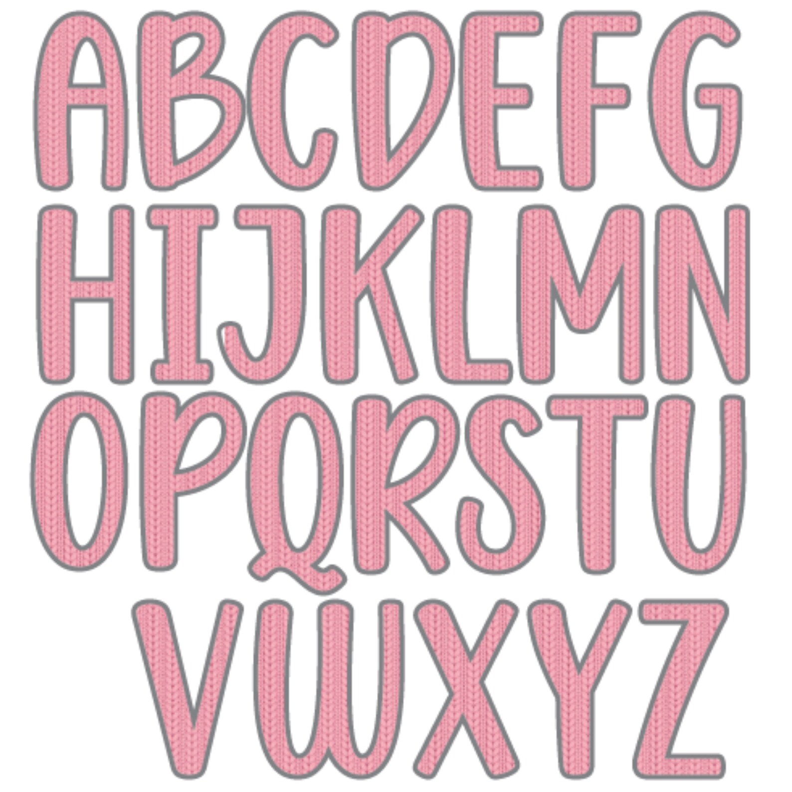 Pink Knit Letters PNG Crochet Font SVG Clipart Alphabet - Etsy