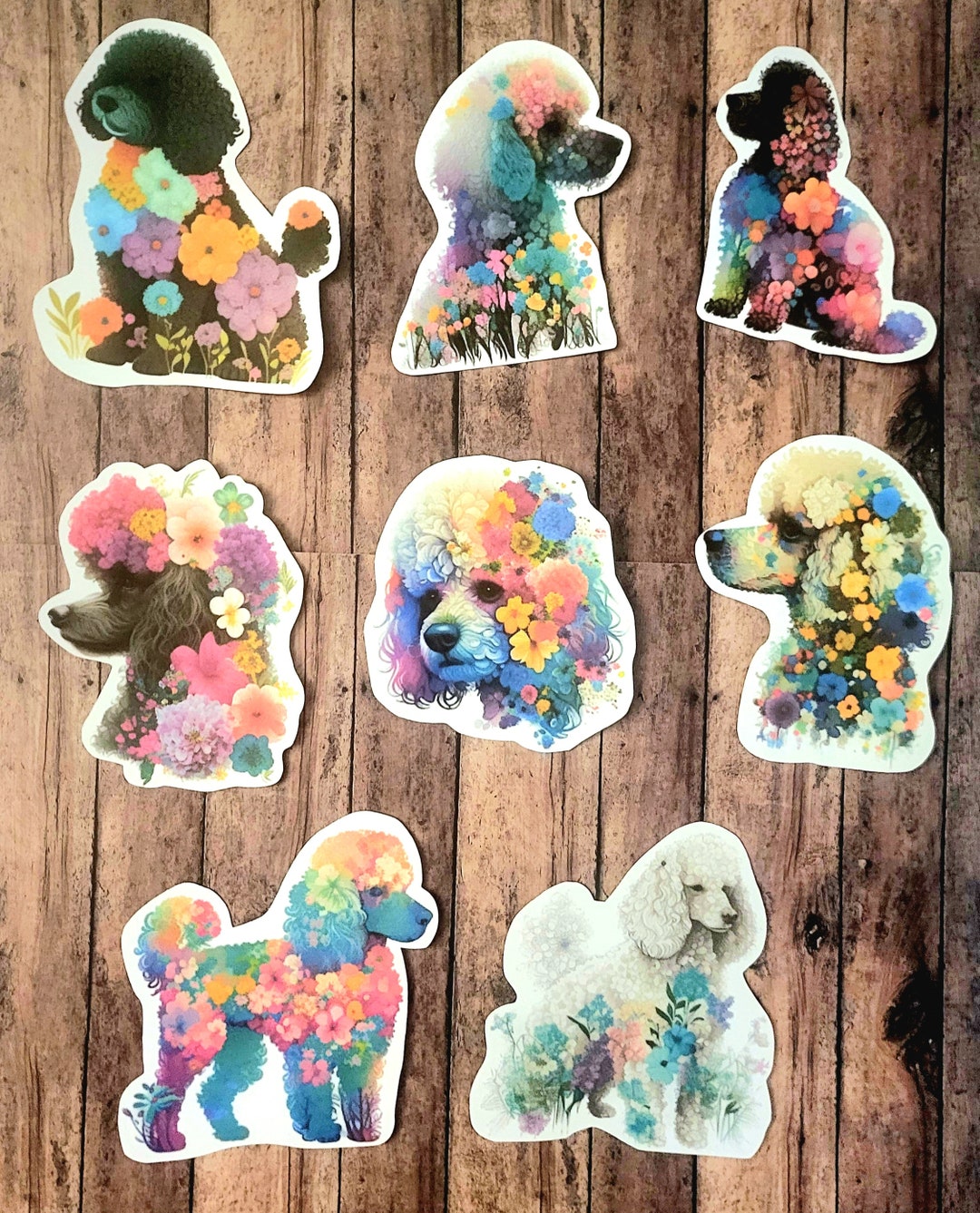 Poodle Dog, Set of 24 Stickers, Sticker, Journal Sticker, Die Cut ...