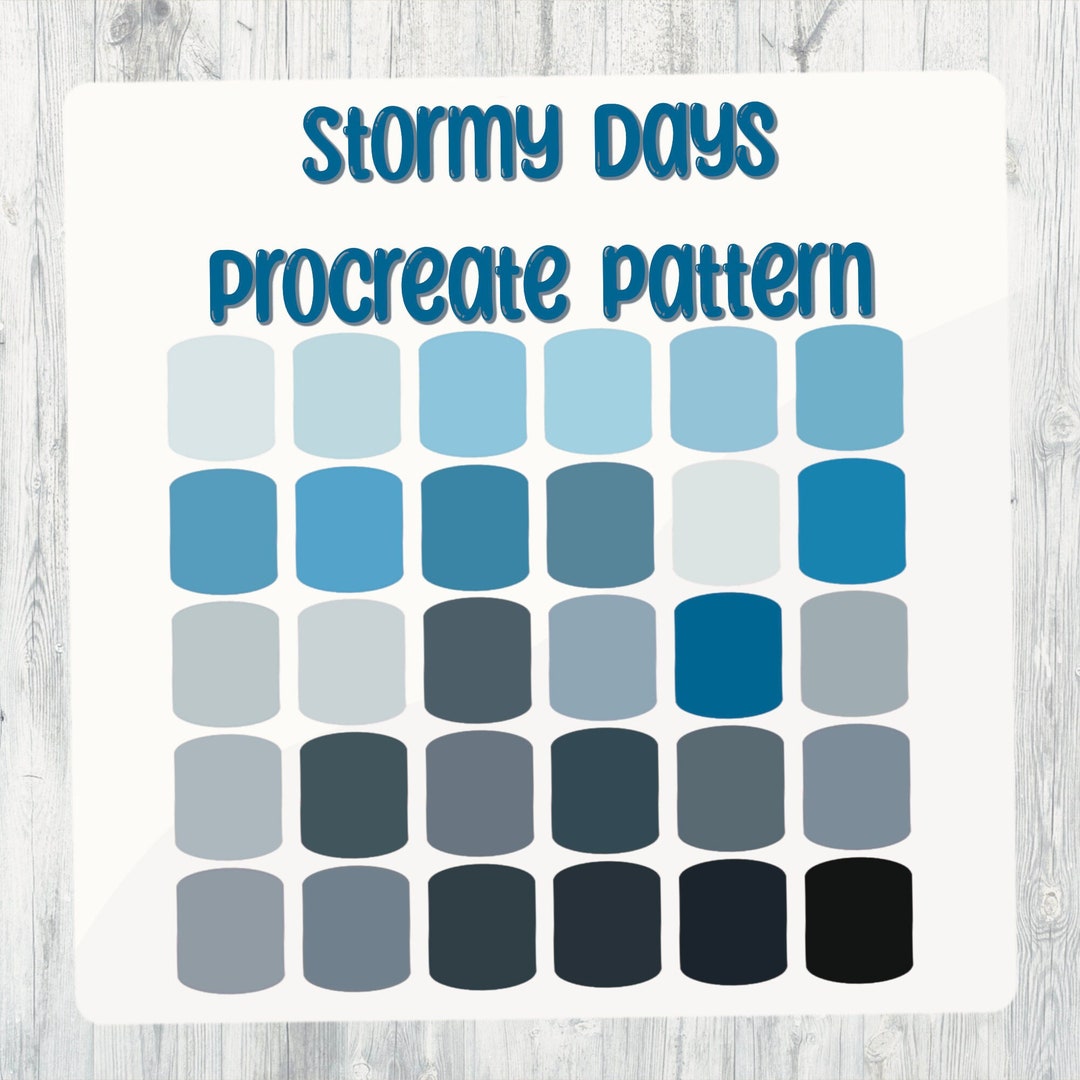 Stormy Days Procreate Color Palette, 30 Color Palette, Complimentary ...