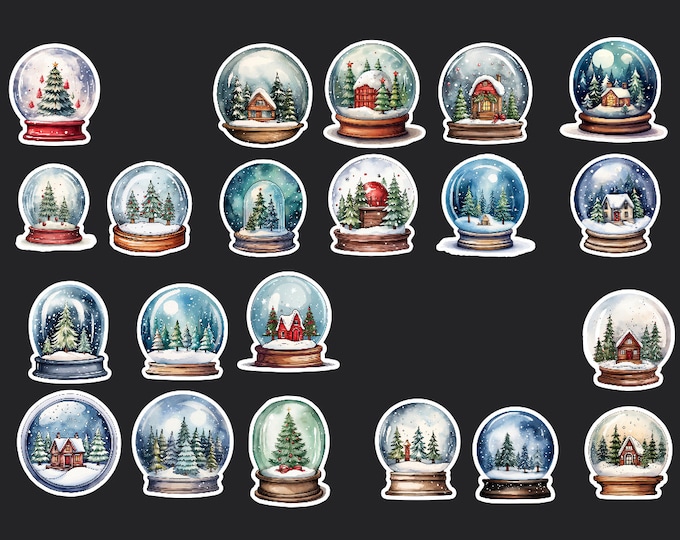 Snowglobe CLEAR Sticker Christmas Holiday Cute Aesthetic Waterproof ...