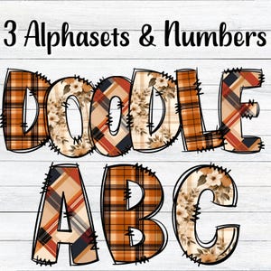 Fall Autumn Doodle Letters PNG With Doodle Outline, Christmas Clipart ...