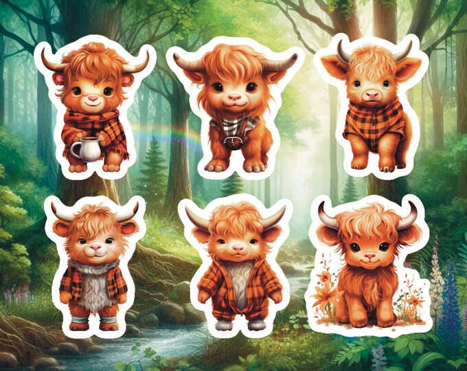 Cow Sticker Sheets, BIG Stickers, 2 Sheet Bundle, Farm Cow Planner ...