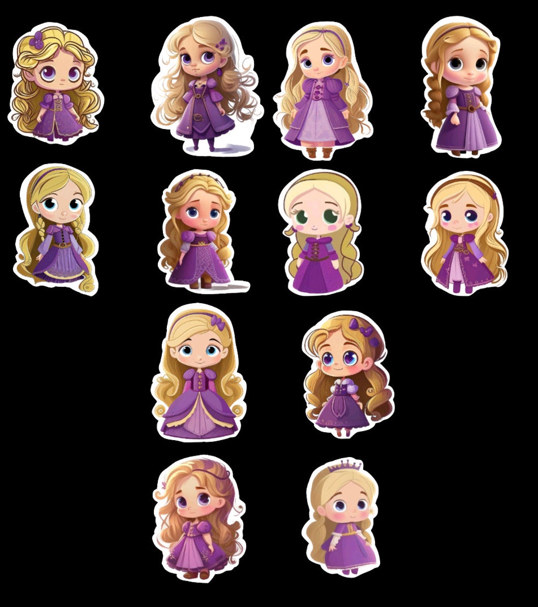 Rapunzel Stickers Set Of 24 Stickers Sticker Journal Sticker Die Cut Sticker Rapunzel 