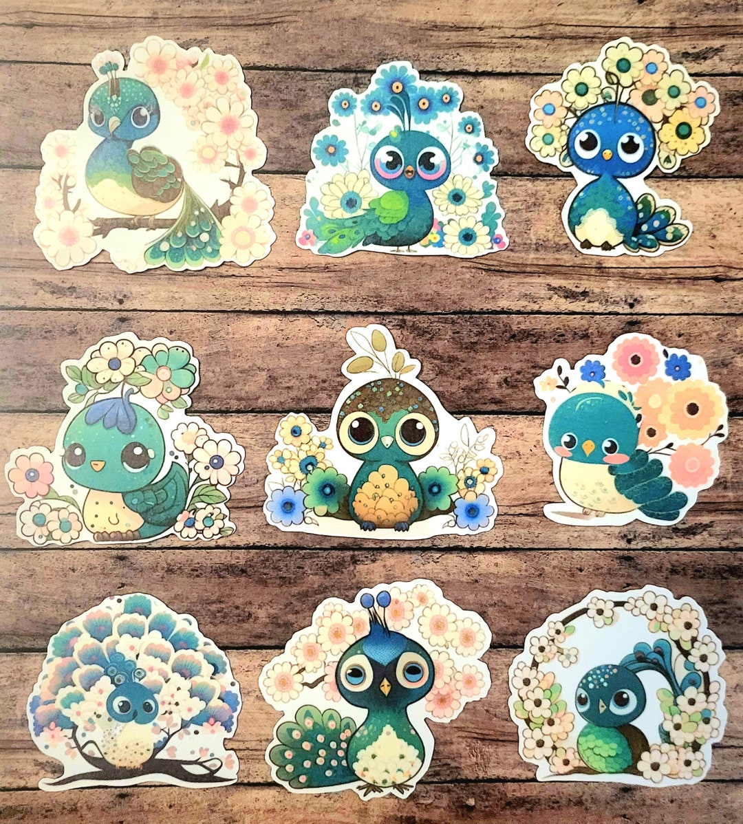 Peacock, Set of 27 Sticker, Sticker, Journal Sticker, Die Cut Stickers ...