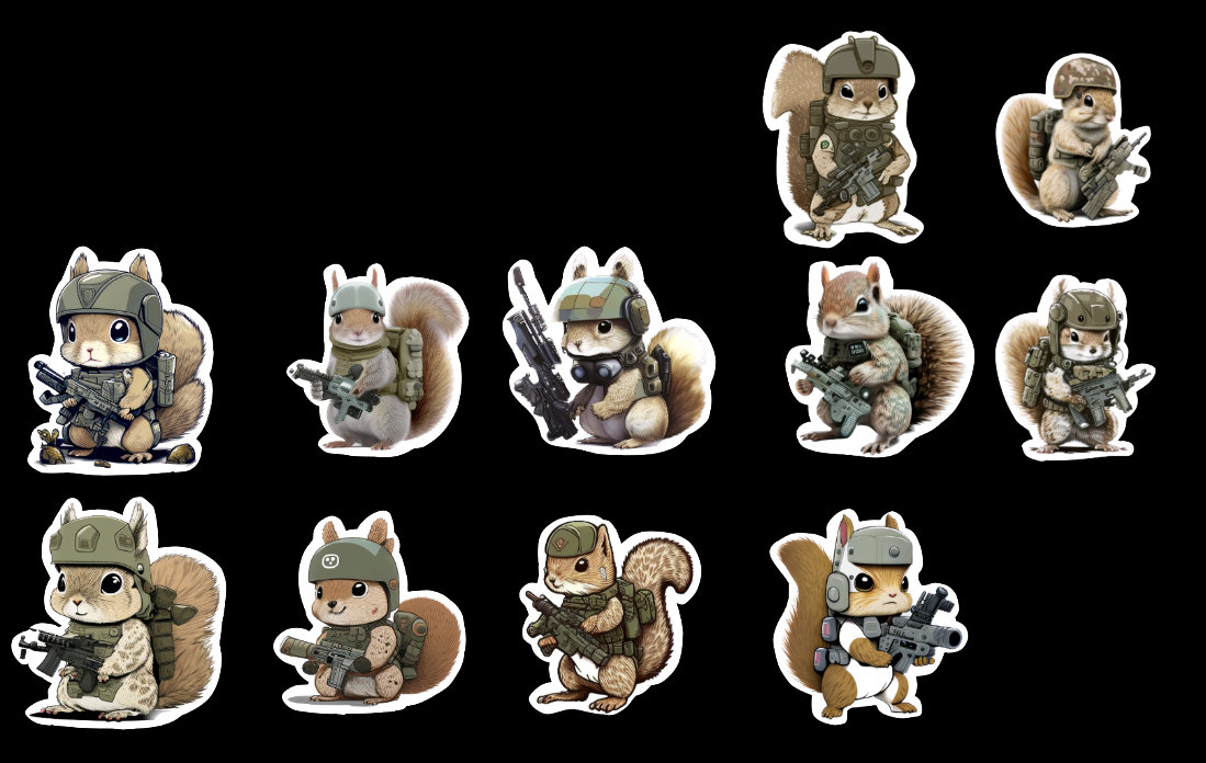 Military Squirrel Cartoon