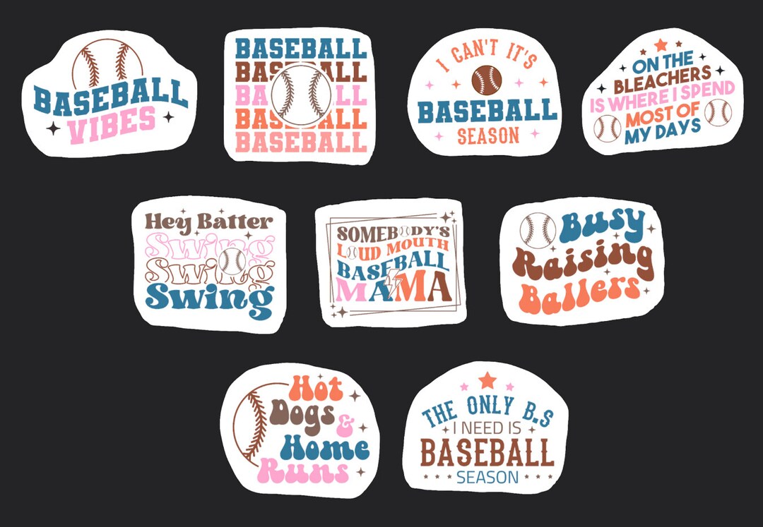 Baseball Sayings, Set of 18 Stickers, Journal Sticker, Die Cut Stickers ...