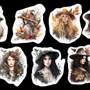 Nature Witch, Boho Witch, Set of 21 Stickers, Sticker, Journal Sticker ...