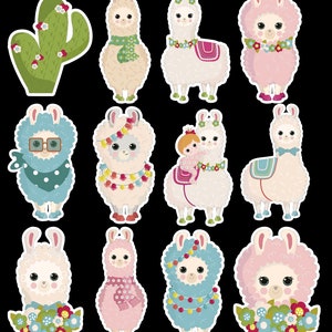 Pastel Llama Set of 24 Stickers, Sticker, Journal Sticker, Die Cut ...
