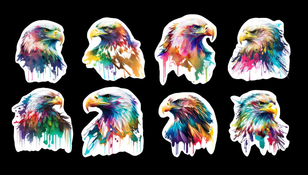 Bald Eagle Tie Dye, Set of 24 Stickers, Sticker, Journal Sticker, Die ...