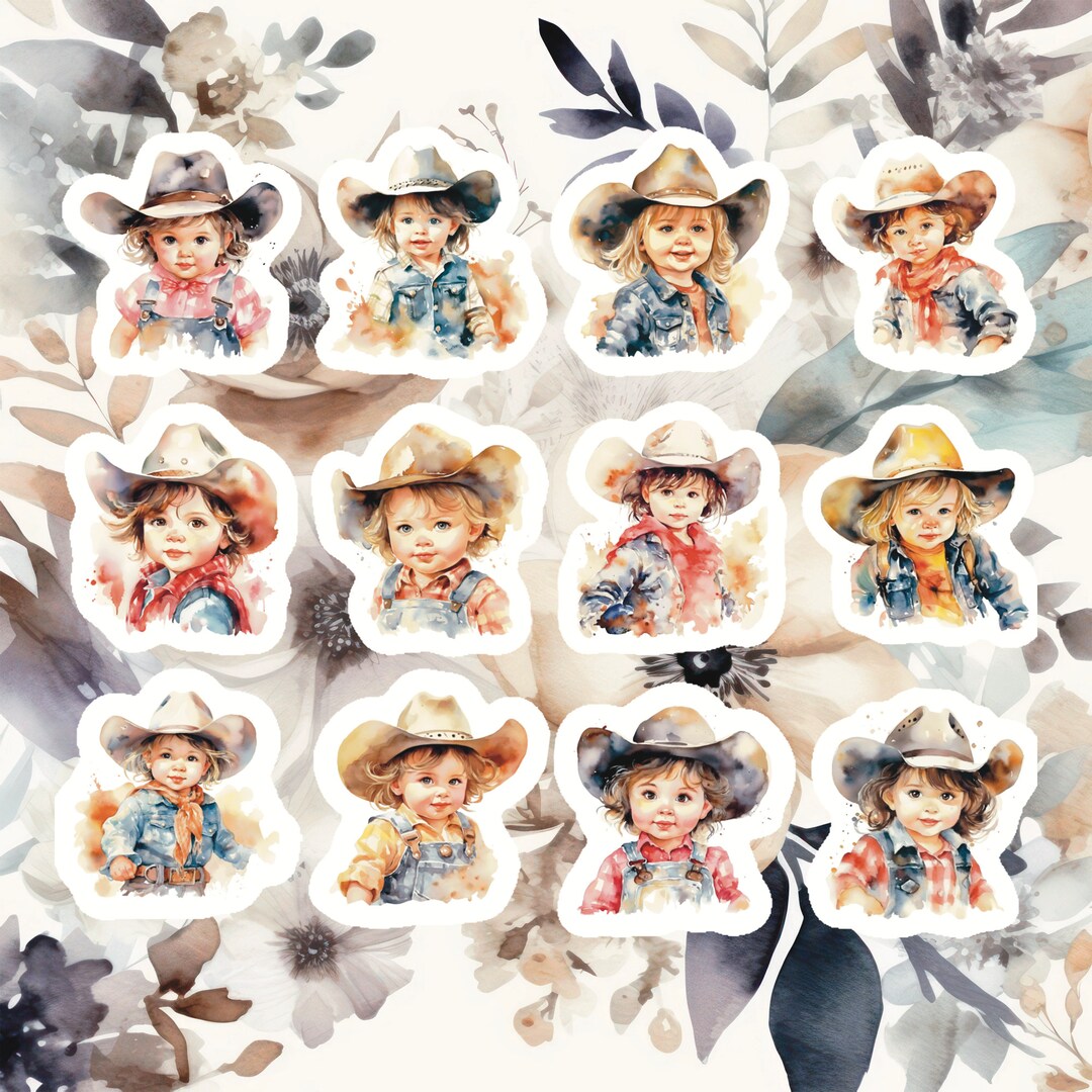 Cowboy Kid Stickers, Set of 24 Stickers, Kid Stickers, Cowboy Stickers ...