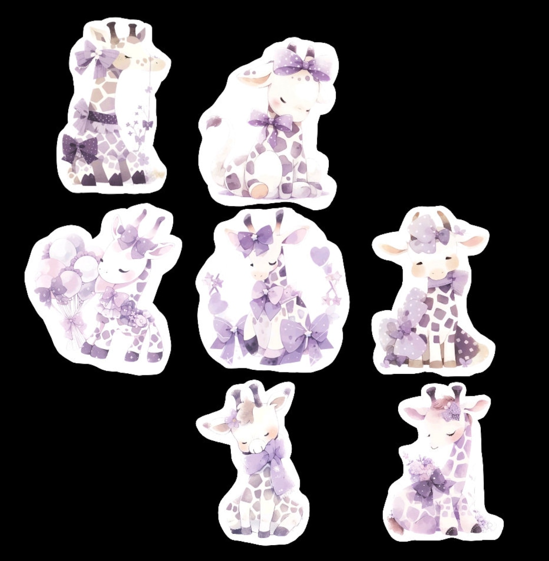Anime Purple Giraffes, Set of 21 Stickers, Sticker, Die Cut Sticker ...