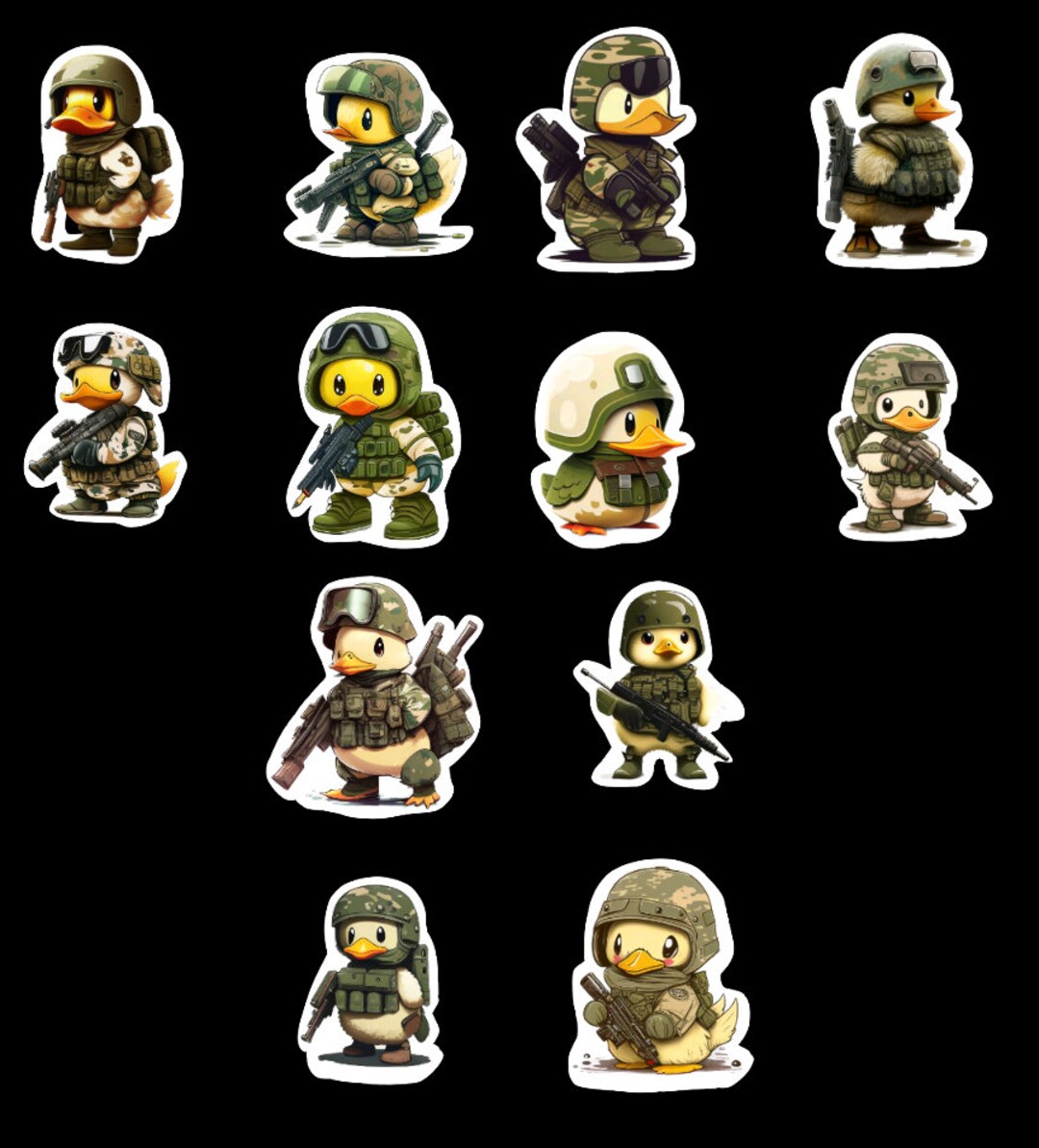 Military Duck Stickers, Set of 24 Stickers, Sticker, Journal Sticker ...