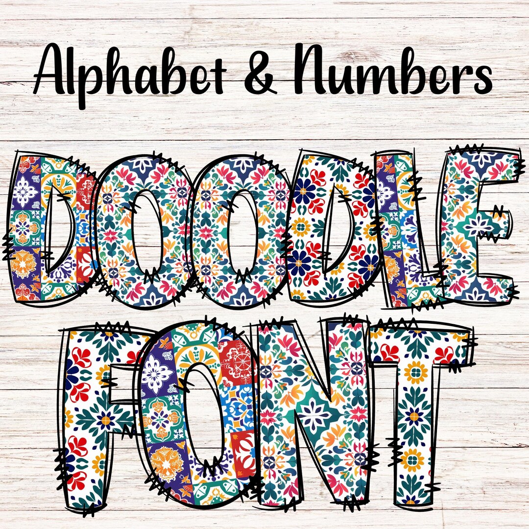 Mexican Paper Doodle Letters PNG With Doodle Outline, Clipart Alphabet ...