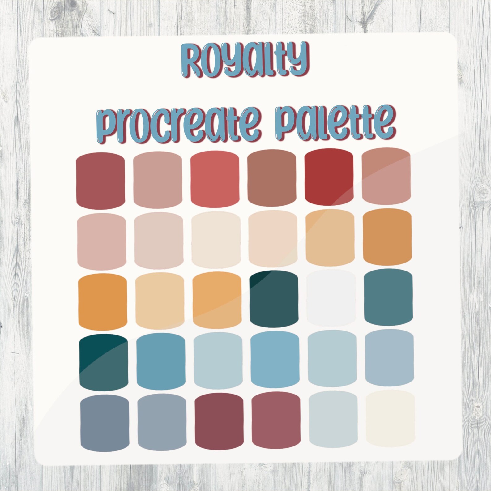 Royalty Procreate Color Palette, 30 Color Palette, Complimentary Colors ...
