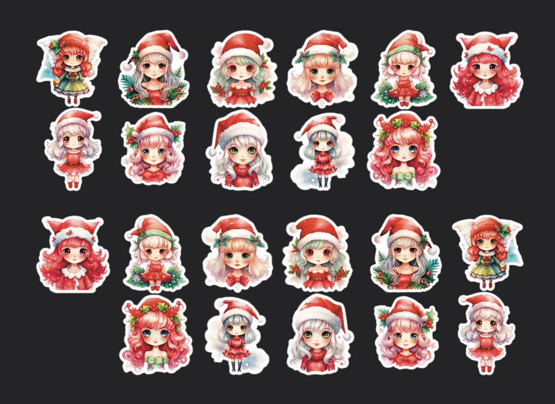 Christmas Fairy Stickers, Set 22 Stickers, Christmas Stickers, Journal ...