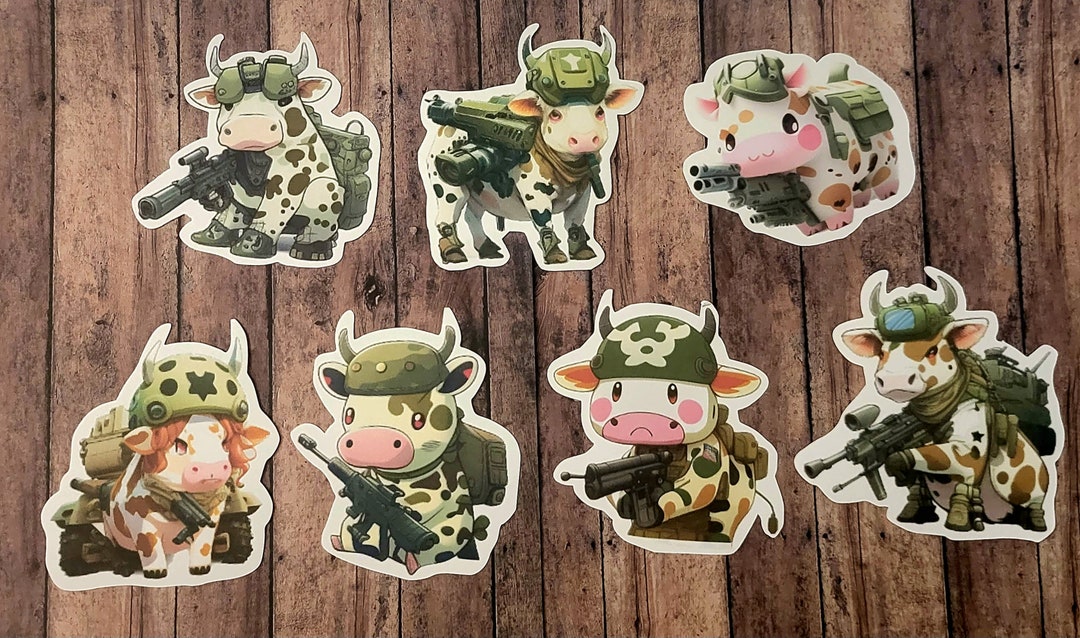 Highland Cow Tactical Stickers, Military Camo, Set of 21 - Etsy