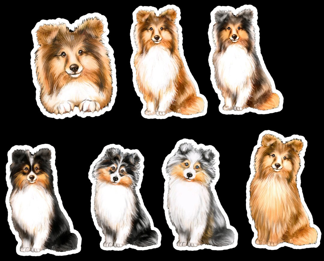 Collie, Sheltie, Set of 28 Stickers, Sticker, Journal Sticker, Die Cut ...