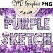 Purple Sketch Letters PNG With Doodle Outline, Flower Font SVG, Clipart ...