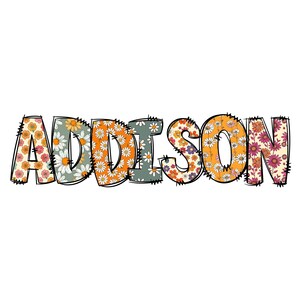 Addison Doodle Letters Png With Doodle Outline, Name Clipart Alphabet ...