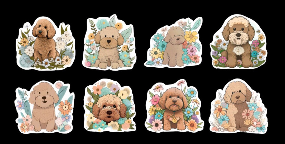 Labradoodle Dog, Set of 24 Stickers, Sticker, Journal Sticker, Die Cut ...