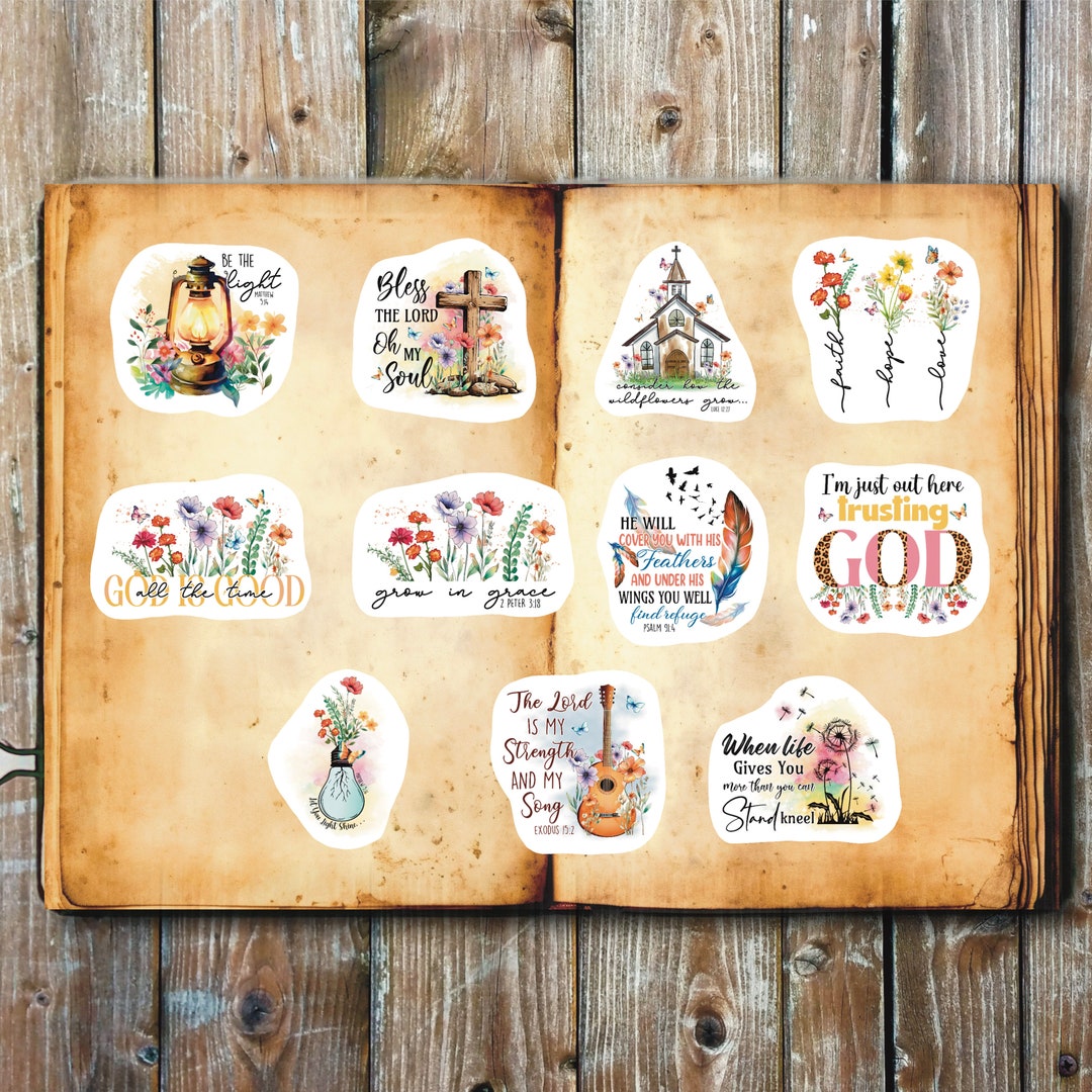 God Sayings Stickers, Set of 22 Stickers, Journal Sticker, Die Cut ...
