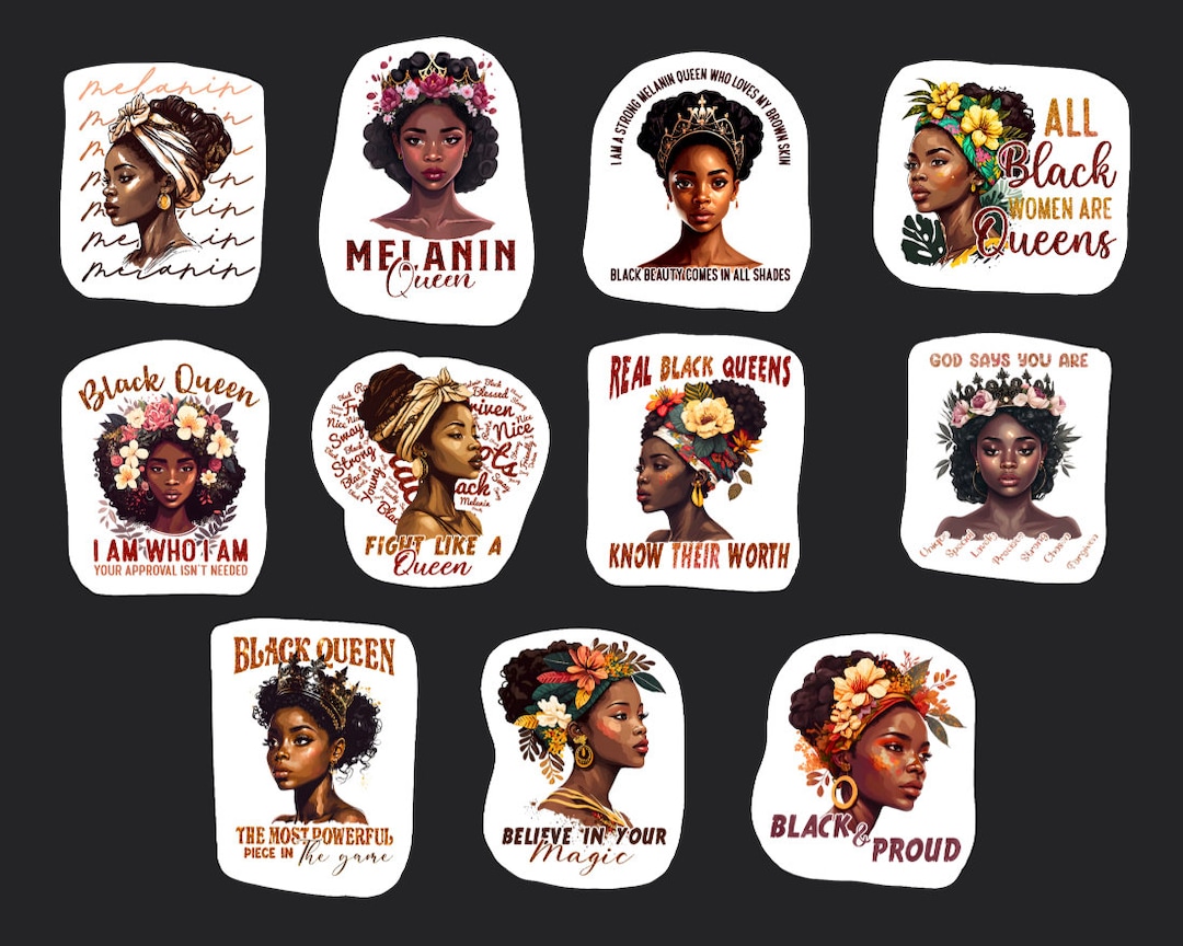 Black Woman Sayings Stickers, Set of 22 Stickers, Journal Sticker, Die ...