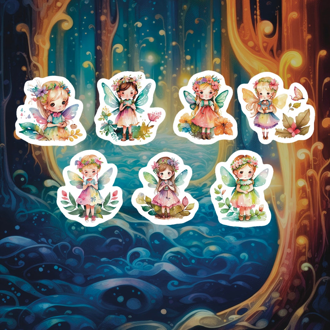 Cute Spring Fairy Stickers, Set of 21 Stickers, Spring Sticker, Fairy ...