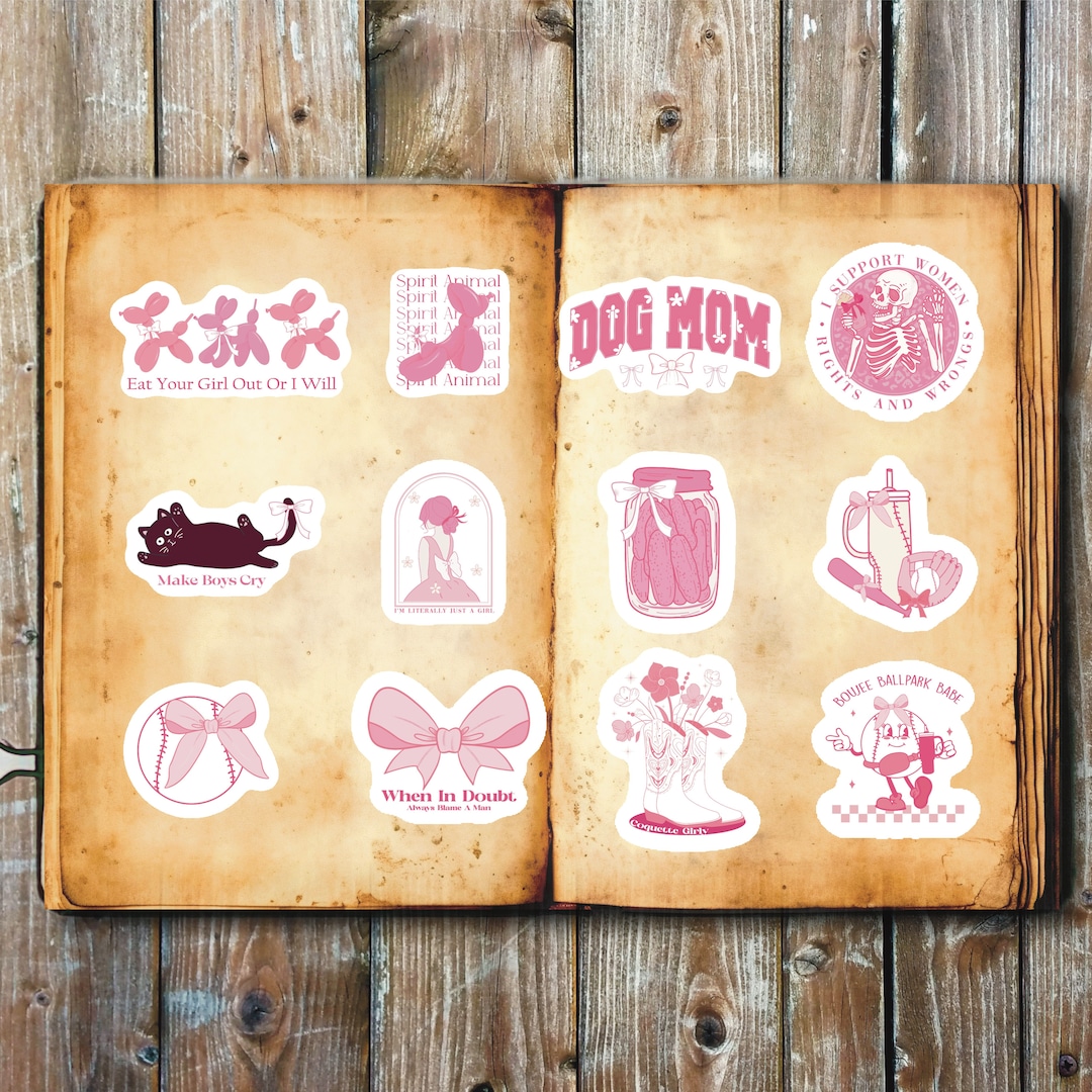 Coquette Saying Stickers, Set of 24 Stickers, Coquette Stickers, Women ...