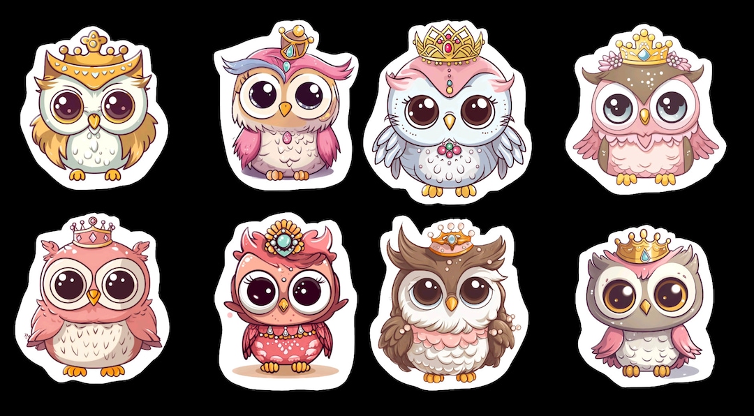 Owl Princess Stickers, Set of 24 Sticker, Sticker, Journal Sticker, Die ...