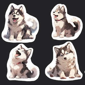 Anime Husky Dog Stickers Set of 24 Stickers Journal Sticker - Etsy