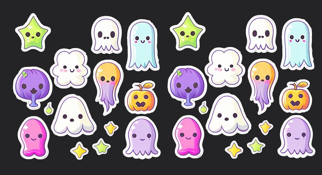 Ghost Stickers, Set 20 Stickers, Journal Sticker, Hand Drawn Stickers ...