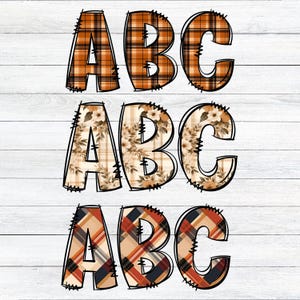 Fall Autumn Doodle Letters PNG With Doodle Outline, Christmas Clipart ...