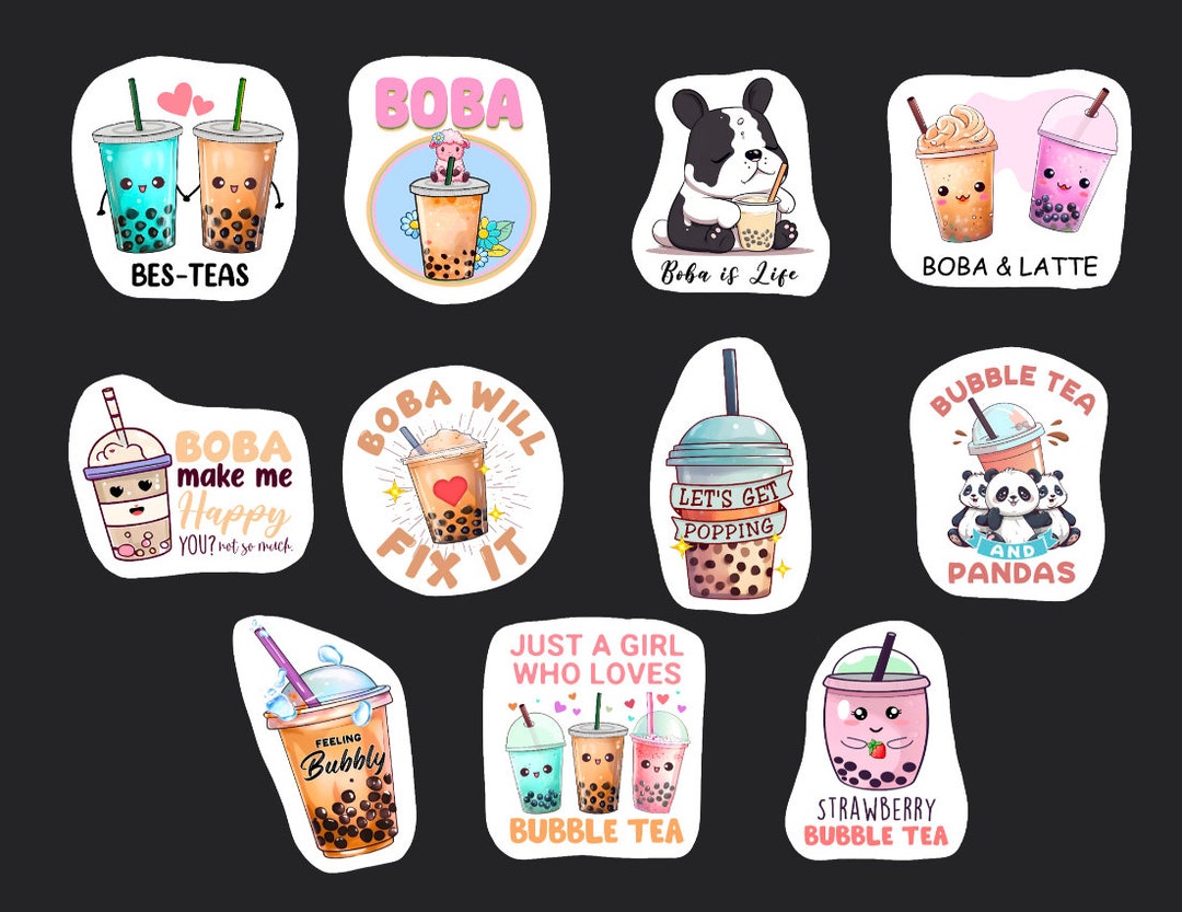 Boba Tea Sayings Stickers Set of 22 Stickers Journal - Etsy