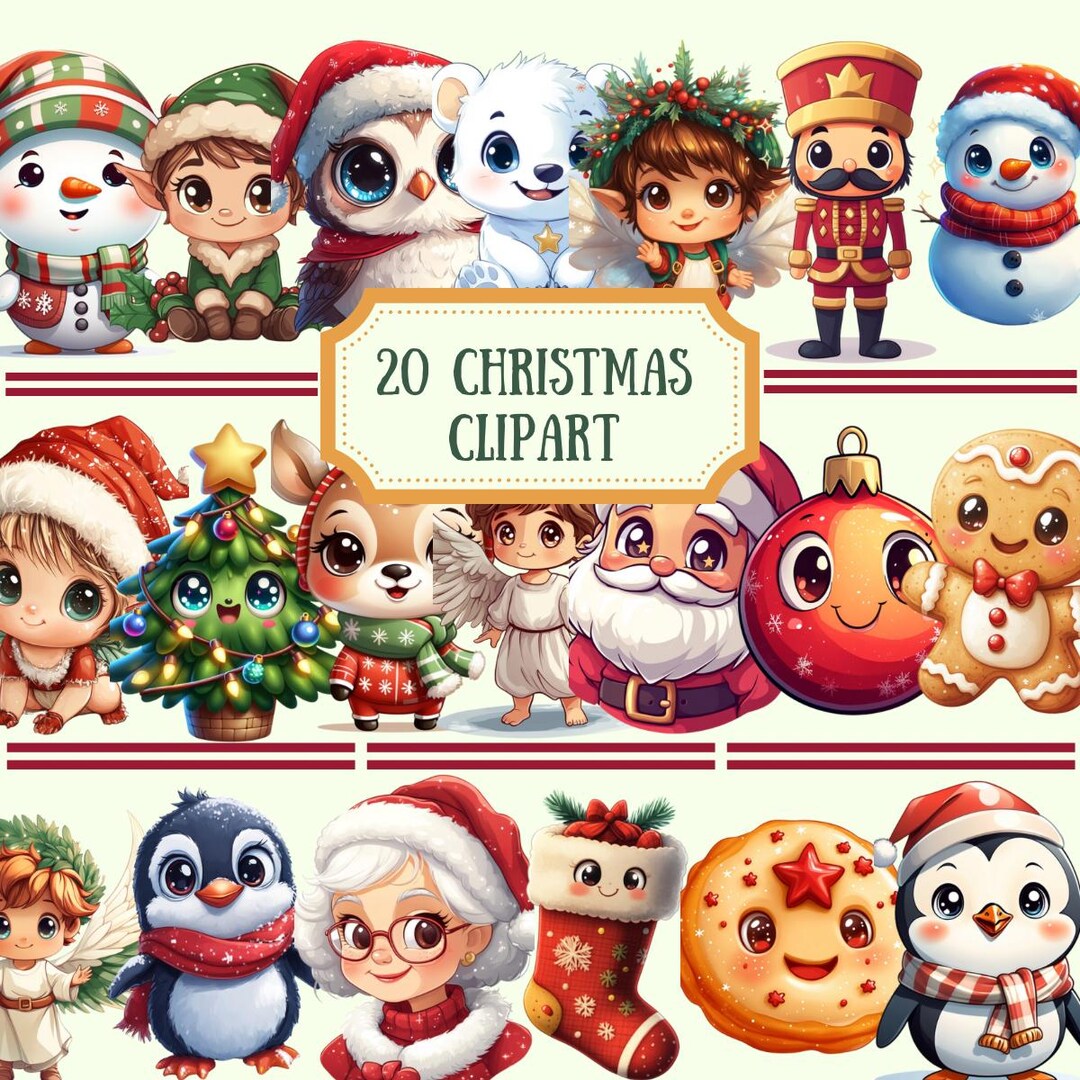 20 PNG Christmas Clipart | Cute Christmas | Digital Download | High-res ...