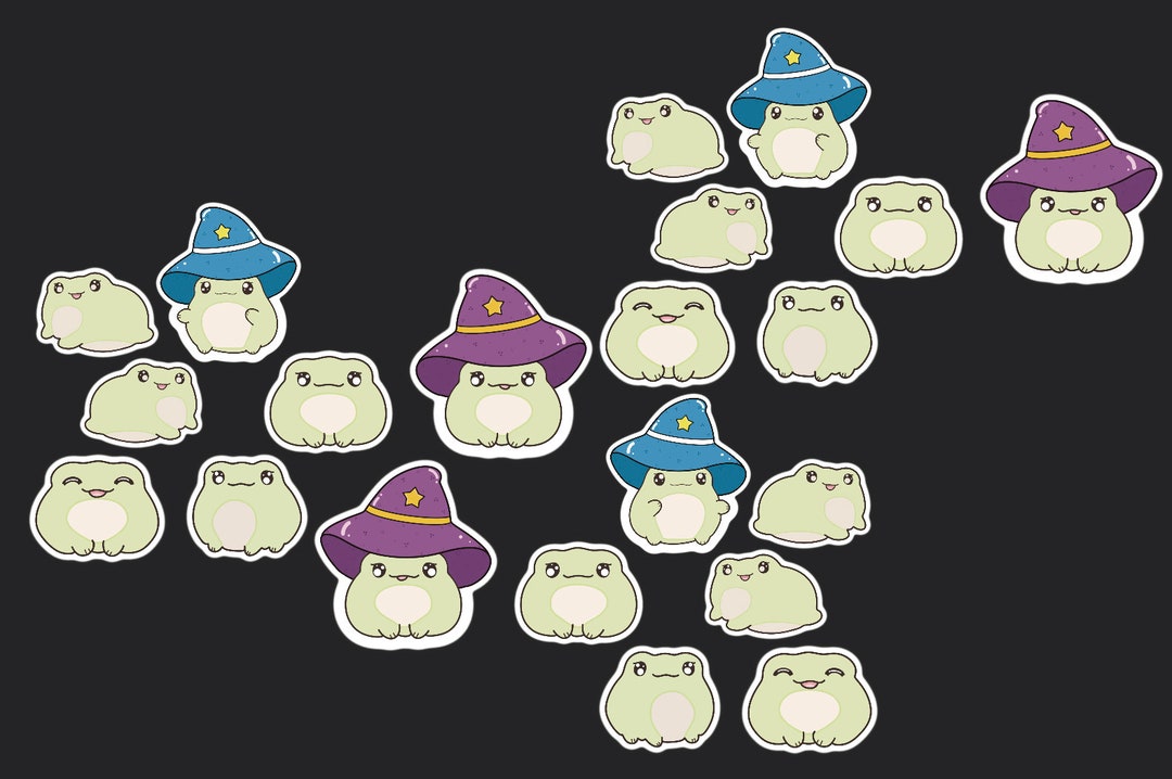 Frog Stickers, Set 21 Stickers, Journal Sticker, Die Cut Sticker ...
