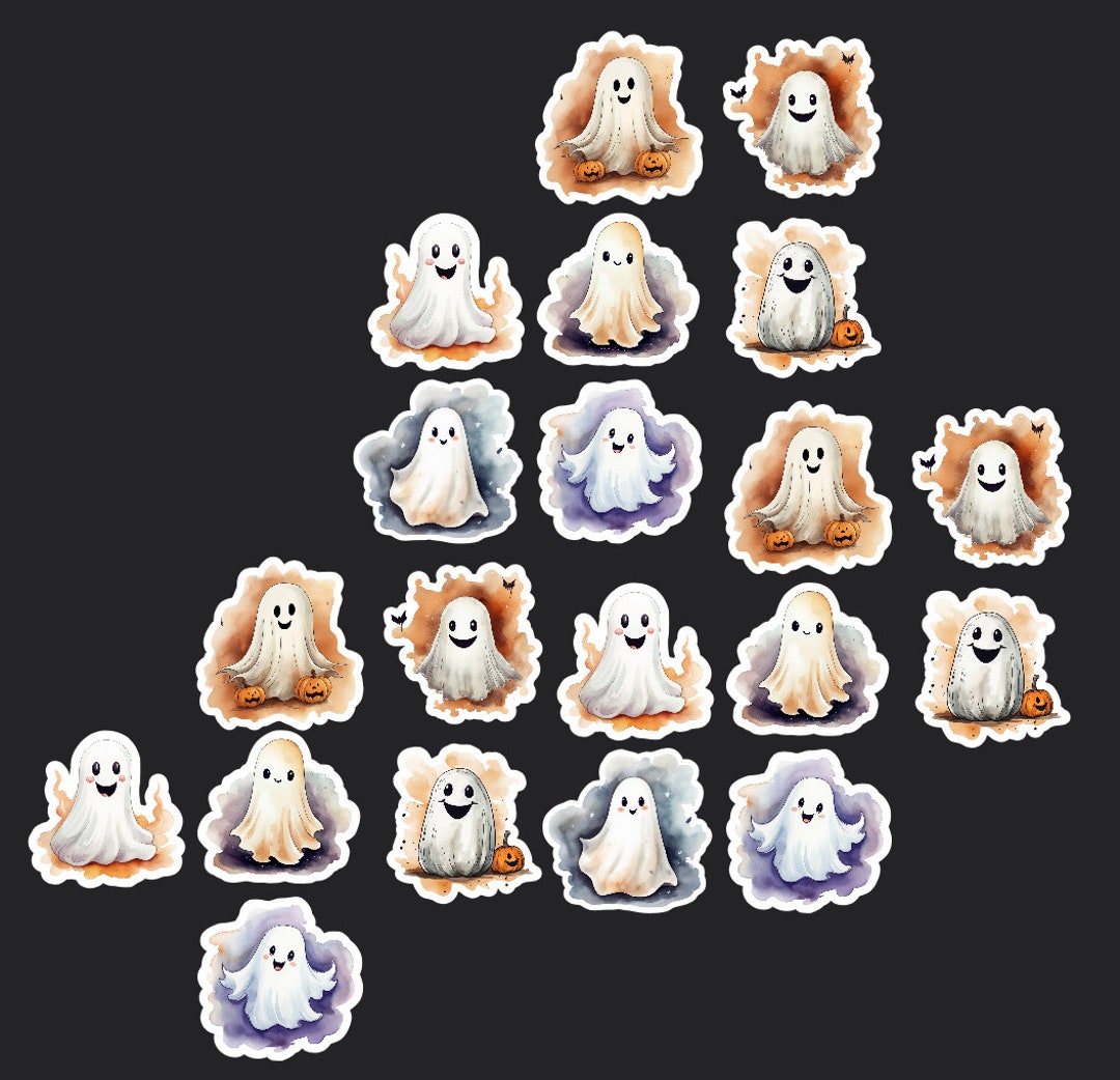 Ghost Stickers, Set 20 Stickers, Journal Sticker, Hand Drawn Stickers ...