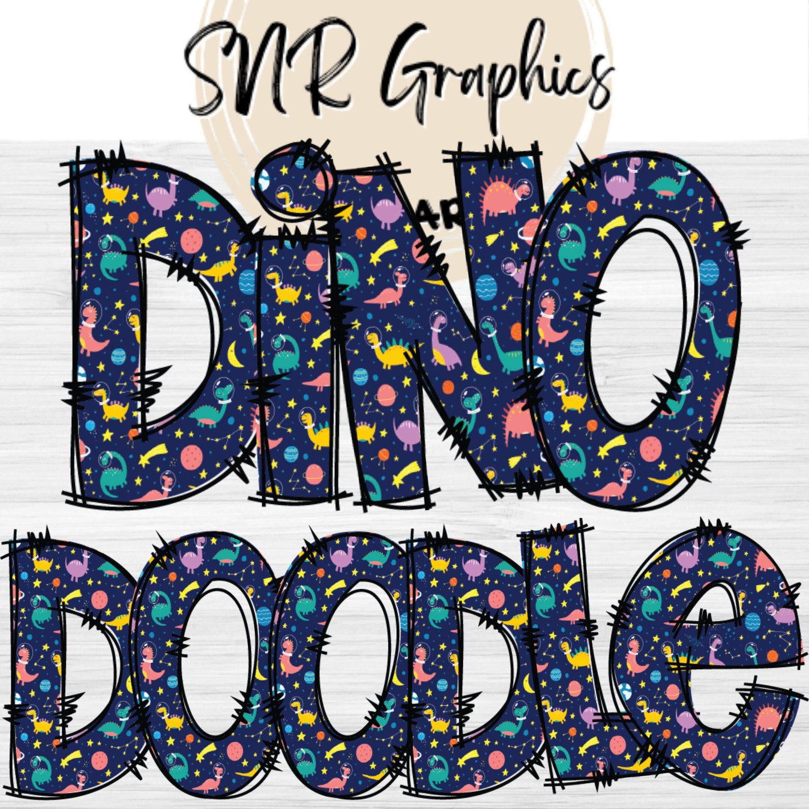 Dino Doodle Letters PNG With Doodle Outline Dinosaur Font - Etsy