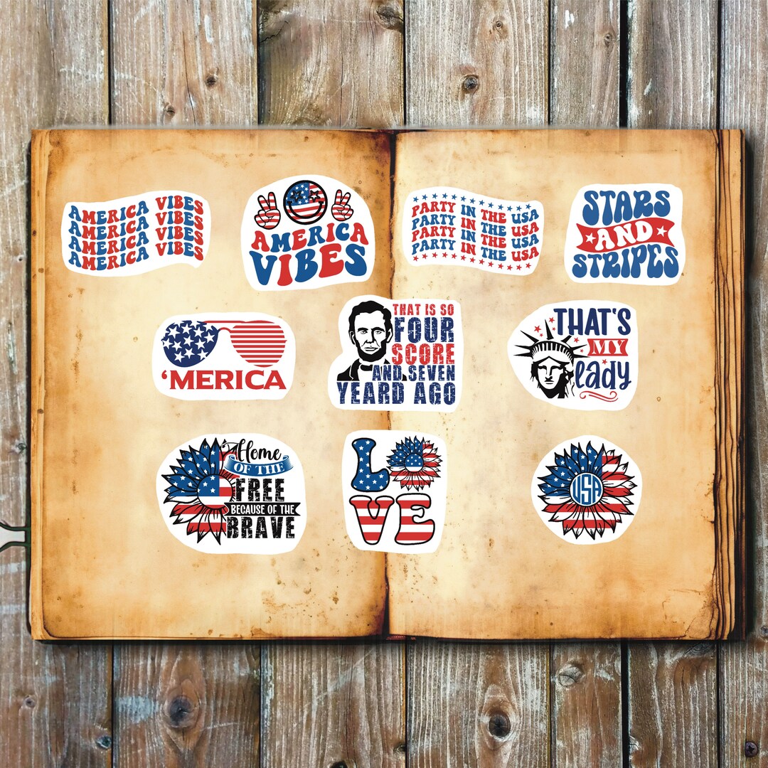 USA Sayings Stickers, Set 20 Stickers, Journal Sticker, Die Cut ...