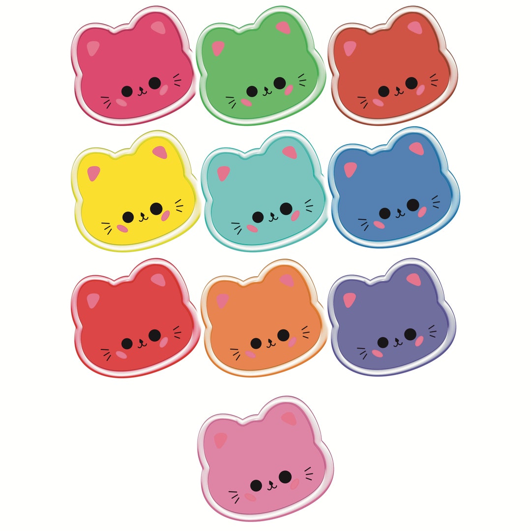 Bubble Cat Stickers, Set of 20 Stickers, Cat Sticker, Journal Sticker ...