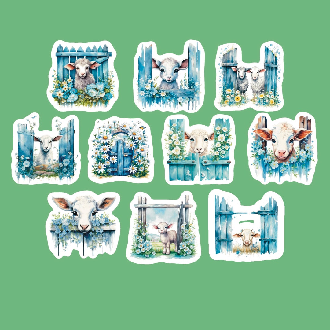 Sheep Stickers, Set of 20 Stickers, Adorable Baby Sheep Stickers, Farm ...