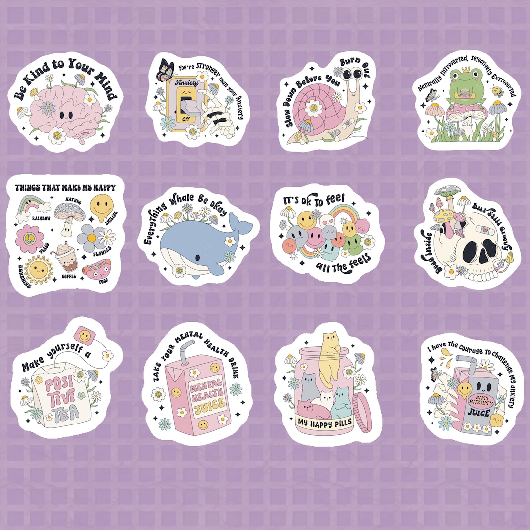 Positive Set of 24 Stickers, Sticker, Journal Sticker, Die Cut, Happy ...