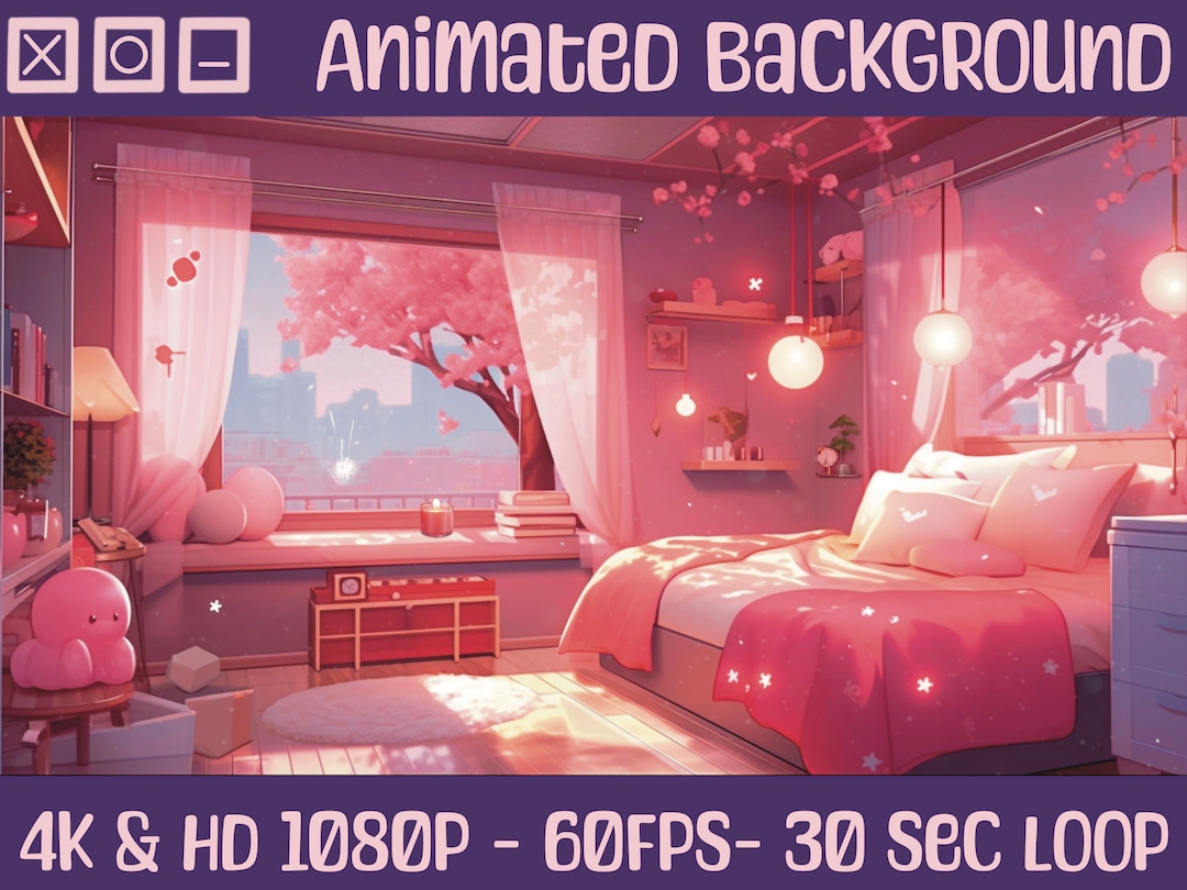 Animated Background Lofi Hot Pink Aesthetic for Vtuber, Twitch ...
