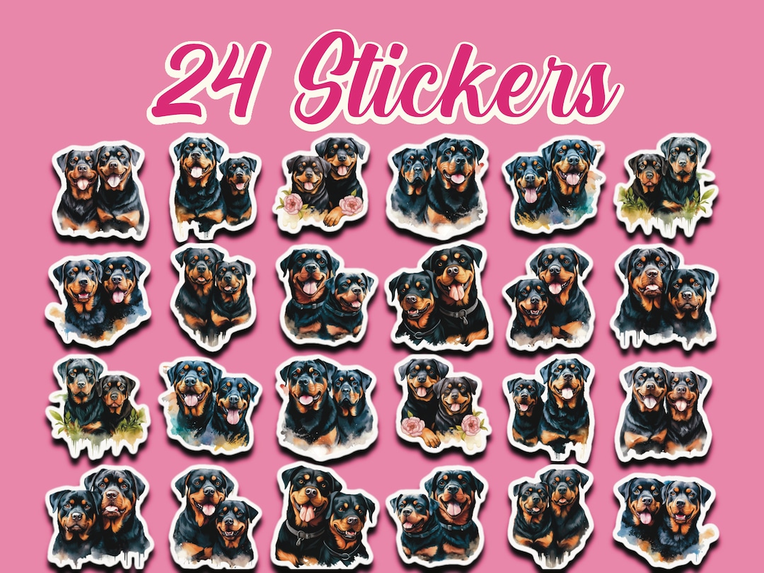 Rottweiler Stickers, Set of 24 Stickers, Love Stickers, Couple Sticker ...