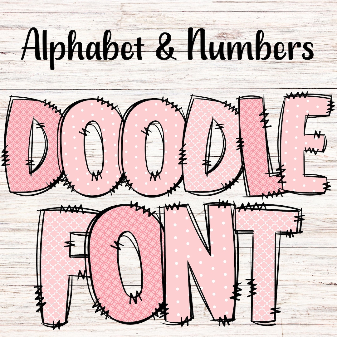 All Pink Doodle Letters PNG With Doodle Outline, Swiss Dot Clipart ...