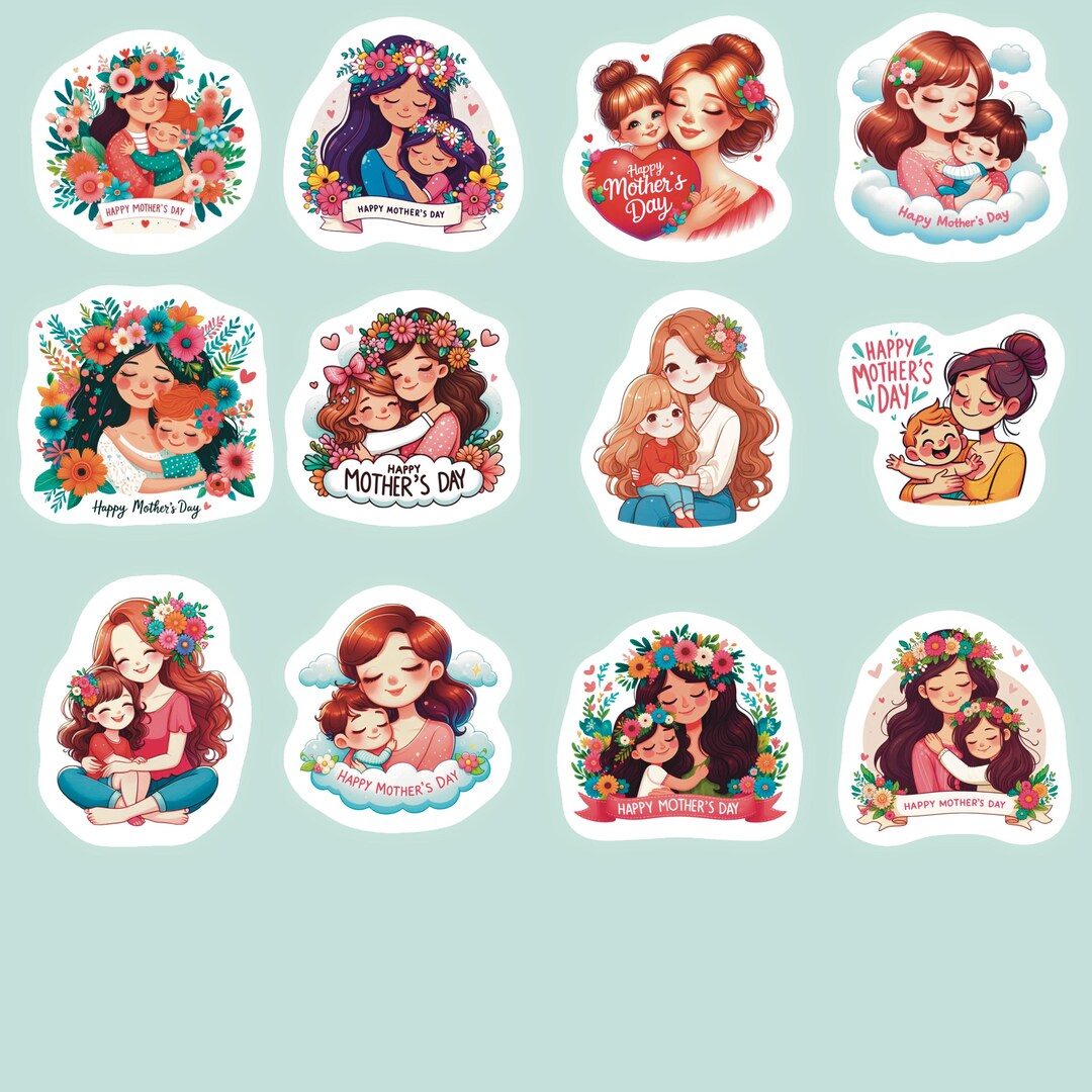 Mother Daughter Stickers, Set of 24 Stickers, Motherly Love Stickers ...