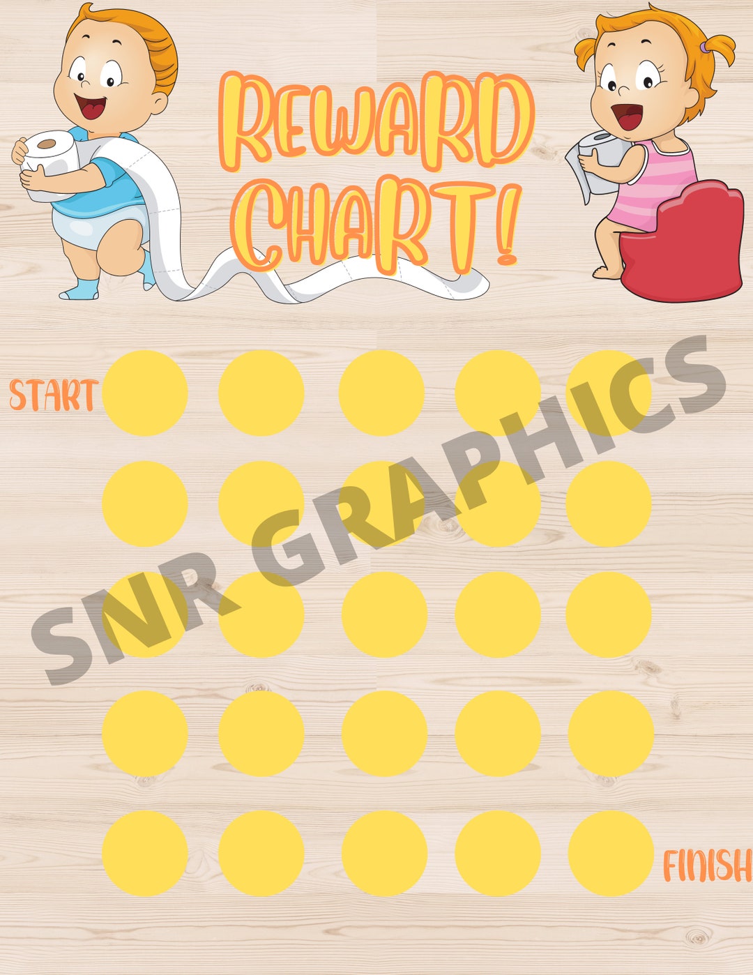 Potty Train Sticker Chart Reward Chart Good Behavior Chart - Etsy Canada