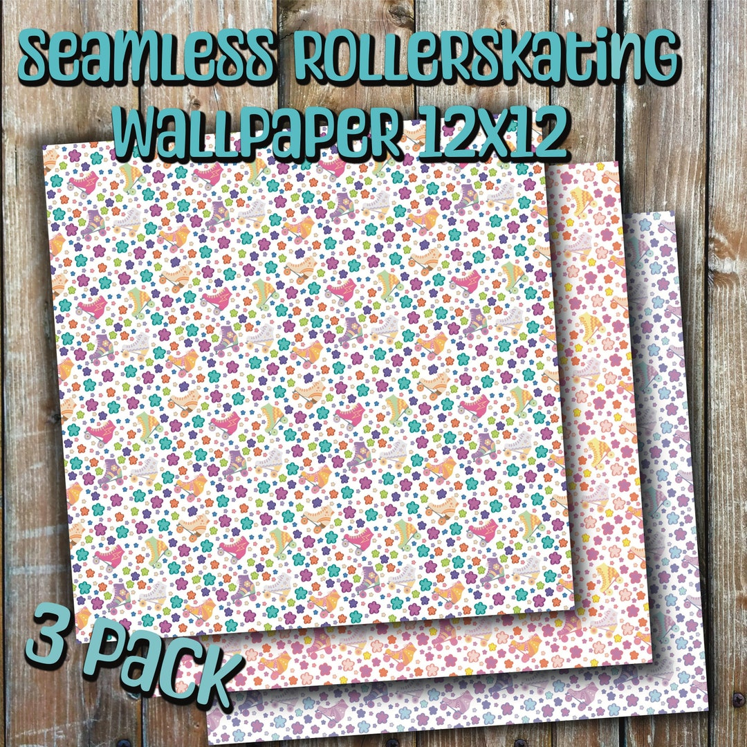 Seamless Rollerskating Pattern 12X12, Scrapbook Paper, Wallpaper ...