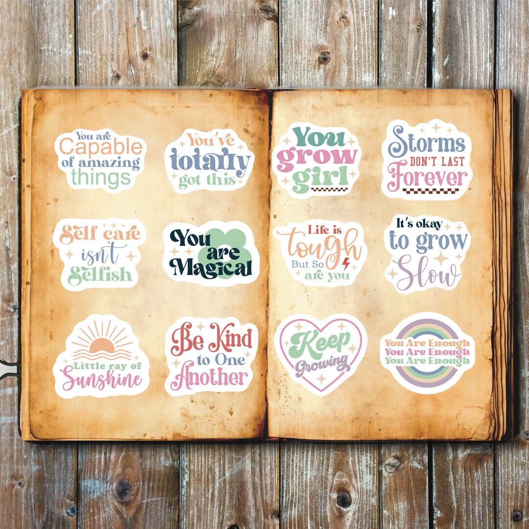 Mental Health Saying Stickers, Set of 24 Stickers, Mental Health ...