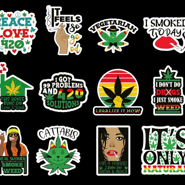 Marijuana Stickers - Etsy